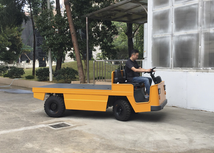 Battery Driven Electric Platform Truck , Customized Surface 4 Wheel ...