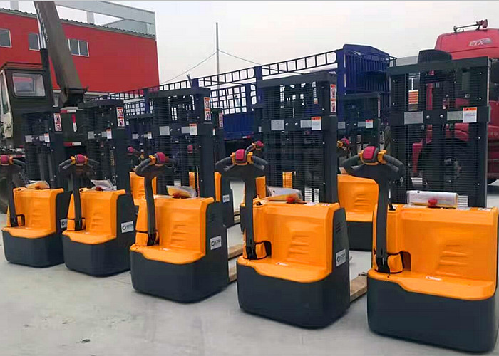 Walkie Type Full Electric Pallet Stacker For Narrow Aisle 24V / 105Ah