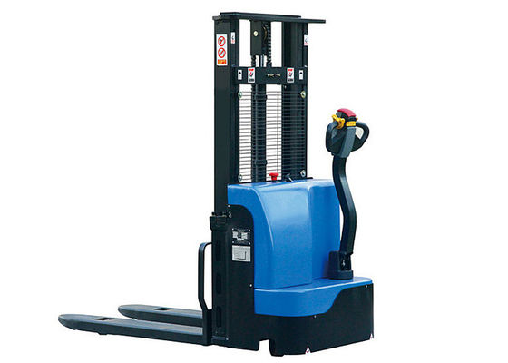 12V Electric Pallet Stacker 1000kg , Mechanical Steering Small Turning ...