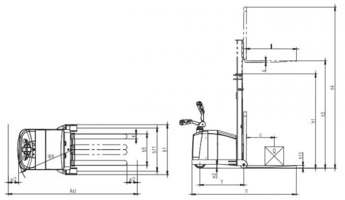 Counterbalanced Pallet Stacker Forklift With AC Drive System Legless Design